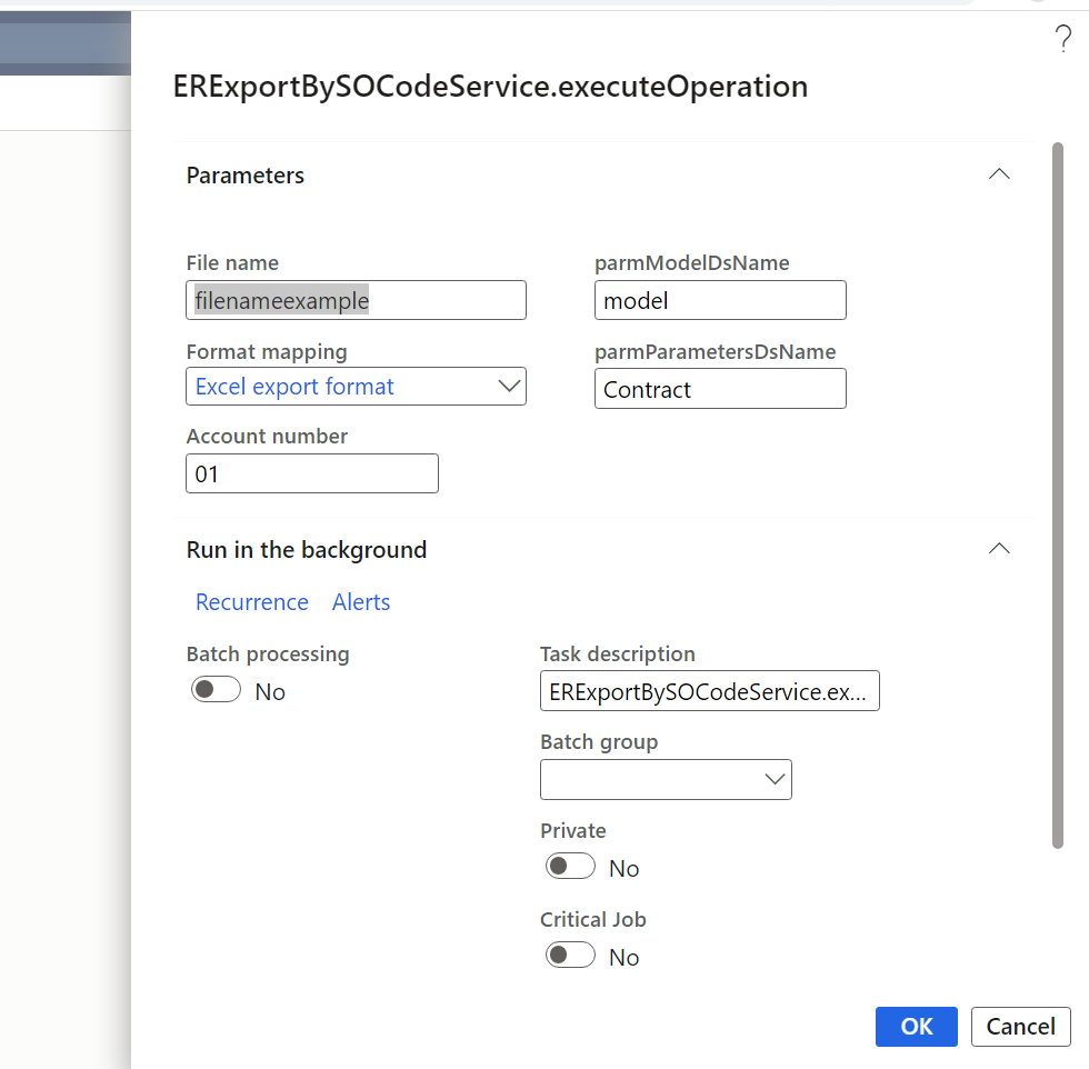 Execute D365FO Electronic Reporting from X++ code using parameters and contracts – Fernitudela.dev