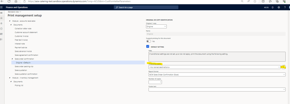 D365FO Reports in ER. Destinations with direct execution or Print ...